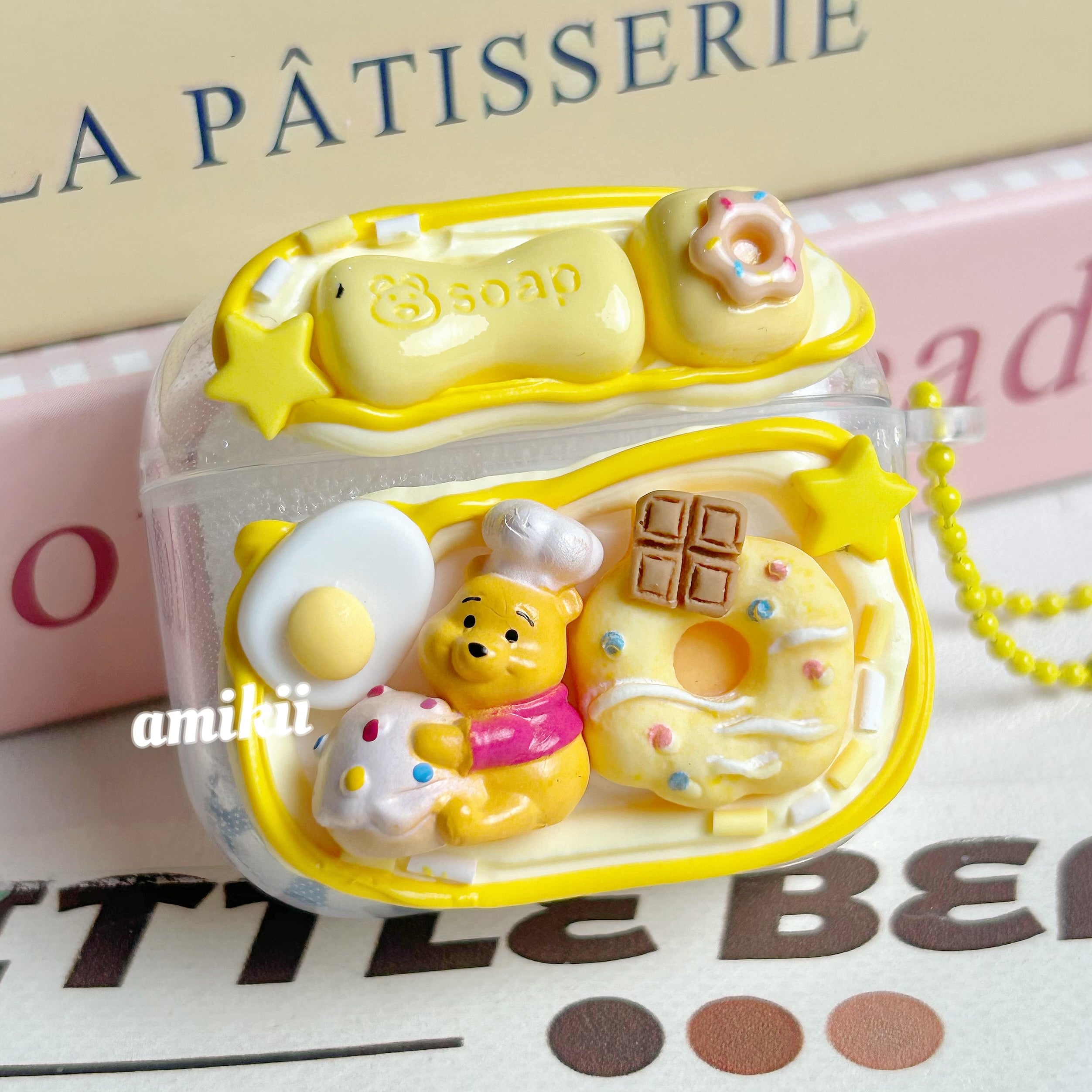 Unique cream glue AirPods case, AirPod Case Handmade – Amikii